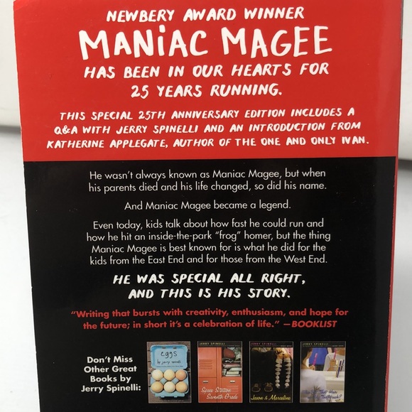 book | Other | Book Maniac Magee By Jerry Spinelli Newberry Award ...